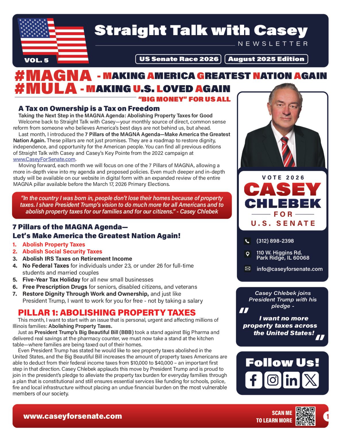Casey for Senate 2026 - Illinois candidate for US Senate